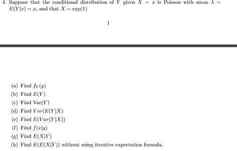 solved suppose that the conditional distribution of y given