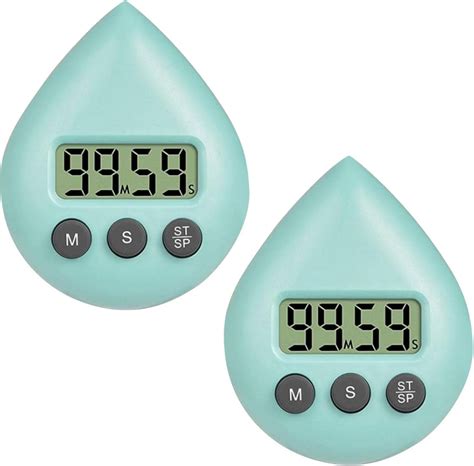 2pcs Green Shower Timer For Adults Digital Shower Clock With Timer Waterproof Timer With Alarm