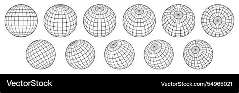 Globe Grid Spheres Striped 3d Wireframe Royalty Free Vector