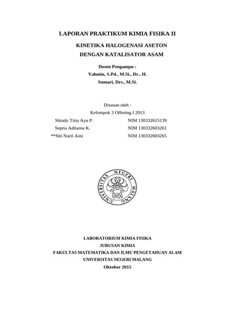 Kinetika Halogenasi Aseton Pdf