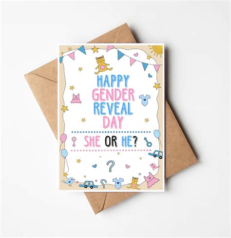 Lcsky456 Happy Gender Reveal Day She Or He Card Gender