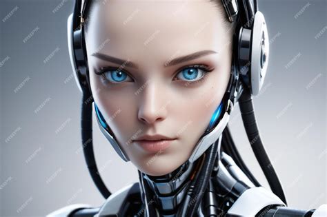 Premium Photo Serious Beautiful Robot Woman Or Girl Cyborg Looks In Eyes Ai In Image Female