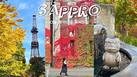 [삿포로 여행vlog] 가을 삿포로 4박5일 조잔케이 단풍명소 오타루 파르페 스프커리 오도리공원 Youtube