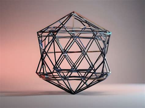 Abstract 3d Rendering Of Dodecahedral Object Spinning Simple Stock Illustration Illustration