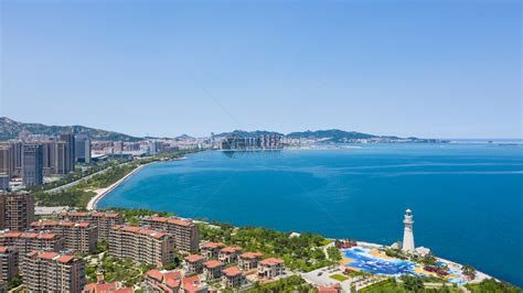 威海城市海边风光航拍高清图片下载 正版图片501629197 摄图网