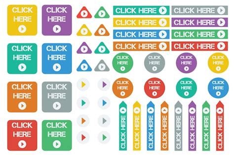 Premium Vector Set Of Flat Web Buttons With Call To Action Text Vector Illustration
