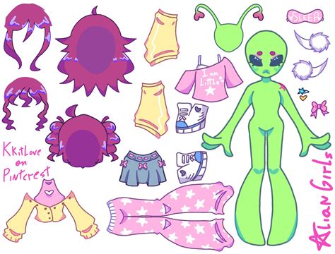 Best 13 Cute Paper Doll Alien Girl Collection Artofit
