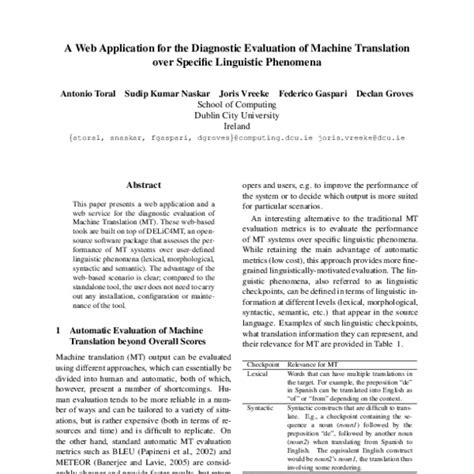 A Web Application For The Diagnostic Evaluation Of Machine Translation