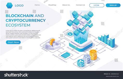 Blockchain Cryptocurrency Ecosystem Isometric Illustration Stock Vector Royalty Free