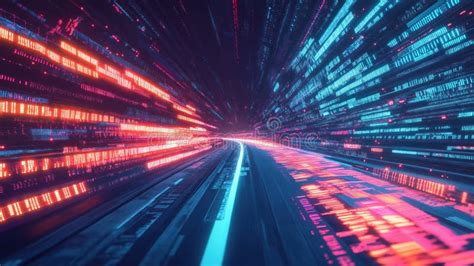 Digital Data Streams Fast On Road Cyber Global Communication Concept Agile Digital