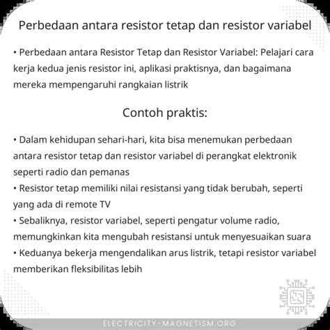 Perbedaan Antara Resistor Tetap Dan Resistor Variabel Electricity Magnetism