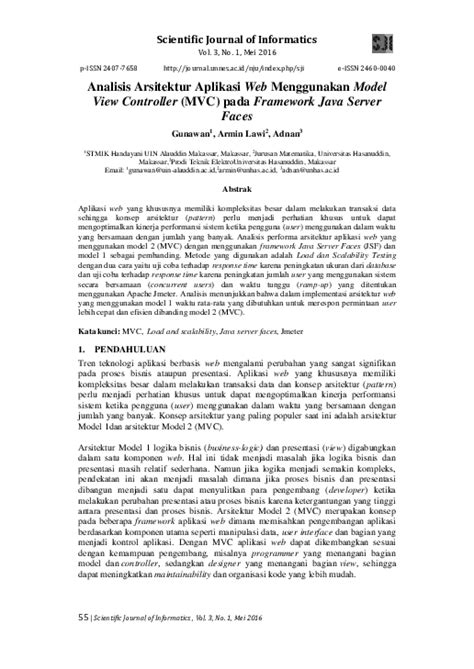 Pdf Analisis Arsitektur Aplikasi Web Menggunakan Model View Controller Mvc Pada Framework
