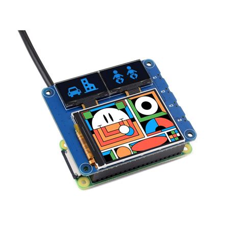 Raspberry Pi OLED LCD HAT Onboard Inch IPS LCD Main Screen And Dual Inch Blue OLED