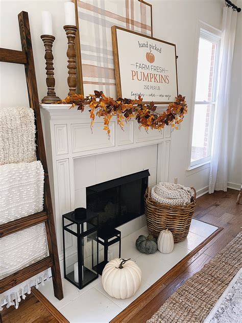 Cozy Farmhouse Mantel Decor For Fall She Gave It A Go