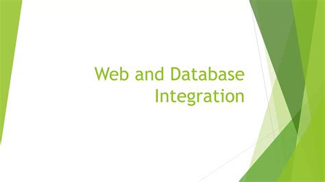 Database And Web Integration Pptx