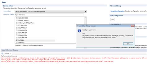 ccs iwr1443 download program failed debug error sensors forum