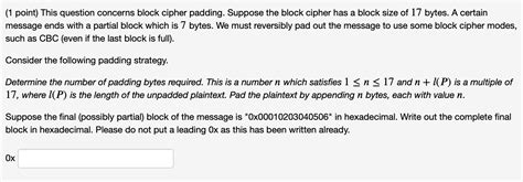 Solved Point This Question Concerns Block Cipher Chegg