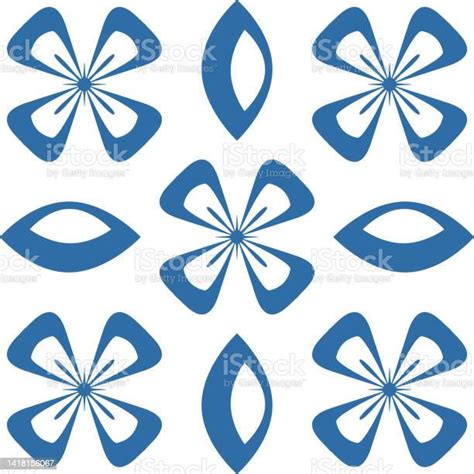 Azulejo 세라믹 타일의 복고풍 모티프 파란색 사각형 기하학적 벡터 일러스트 레이 션 0명에 대한 스톡 벡터 아트 및 기타 이미지 0명 고풍스런 곤색 Istock