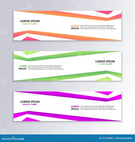 Business Banner Template Gradient Color Modern Layout Web Header Footer Advertising Stock