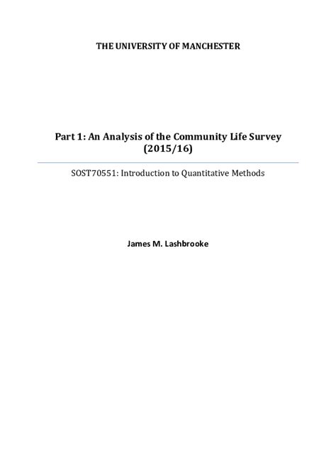 Pdf Ma Sociology Quantitative Methods Assignment