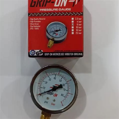 Jual GRIP ON Manometer 6 Bar Pressure Gauge Ukuran Angin Kompresor Meter Jakarta Barat LORI