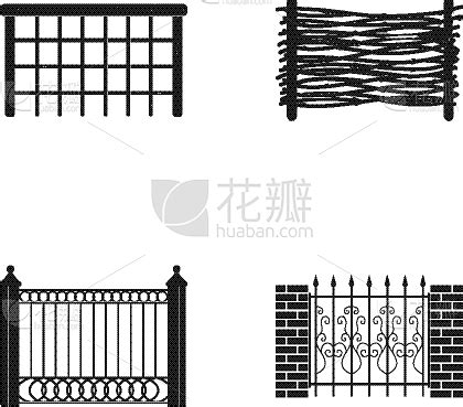 金属 栅栏 网栅栏 分离着色 砖 耙子 图像 建筑业 收集 翻滚