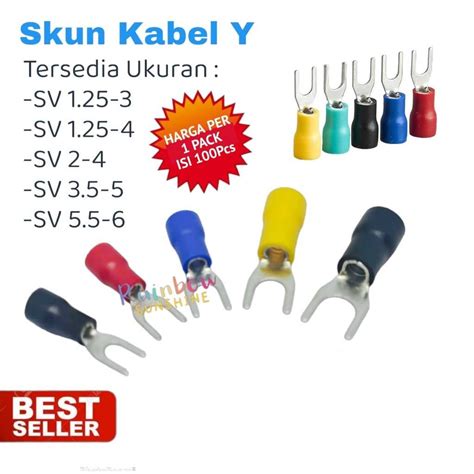Jual Skun Kabel Y Skun Garpu Y 1 Pack Isi 100 Pcs Shopee Indonesia
