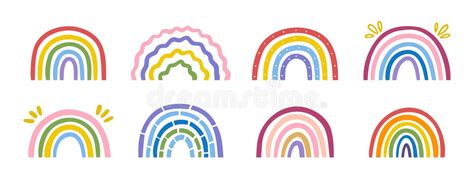 Rainbow Doodle Set Stock Illustrations 16226 Rainbow Doodle Set