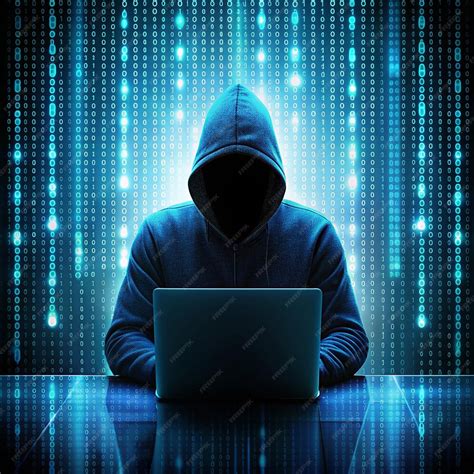 Silhouette Of Anonymous Hacker In Cyber Attack Binary Code Premium Ai Generated Image