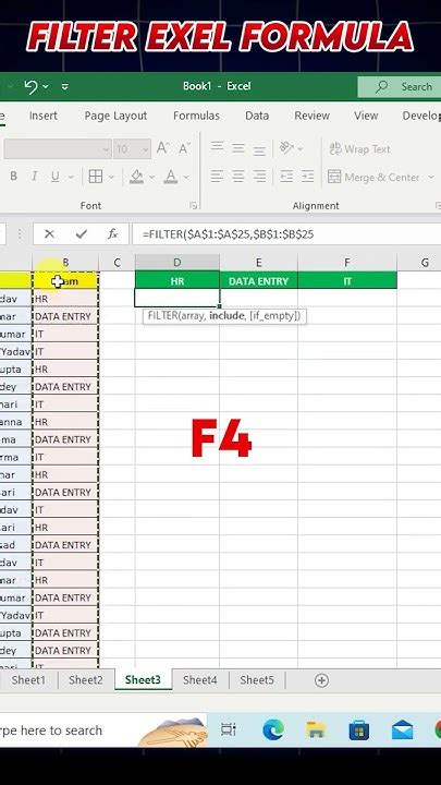 Filter Formula In Excel Shortvideo Exceltech Shorts Excel Youtube
