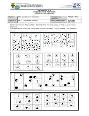 Activity Finding The Pattern Logical Reasoning Docx ACTIVITY FINDING THE PATTERN