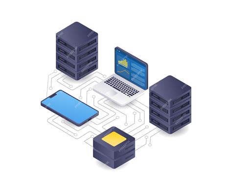 Premium Vector Network Management Server Data Analysis