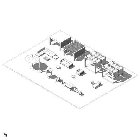 3d Model Revit Parametric Outdoor Furniture Toffu Co