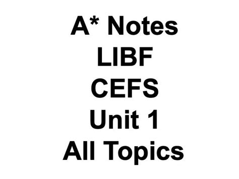 A Libf Cefs Multiple Choice Notes Teaching Resources