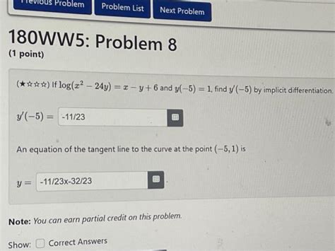 Solved Problem WW Problem Point Problem List Next Chegg Com