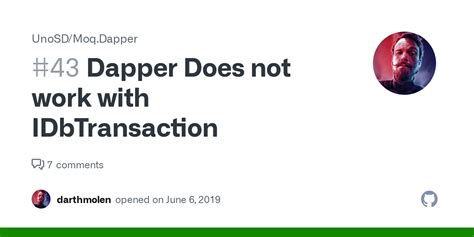 Dapper Does Not Work With Idbtransaction · Issue 43 · Unosdmoqdapper · Github