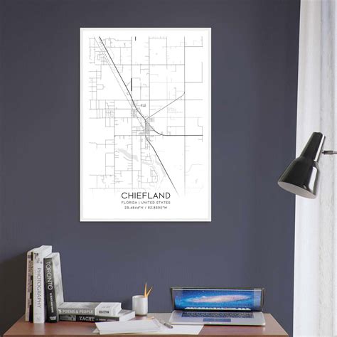 Chiefland Florida Map Poster Modern Home Decor Wall Art Print Custom