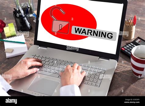 Warning Concept Shown On A Laptop Screen Stock Photo Alamy