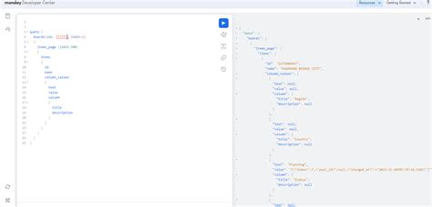 querying all items on a board results in column values being null monday apps and developers