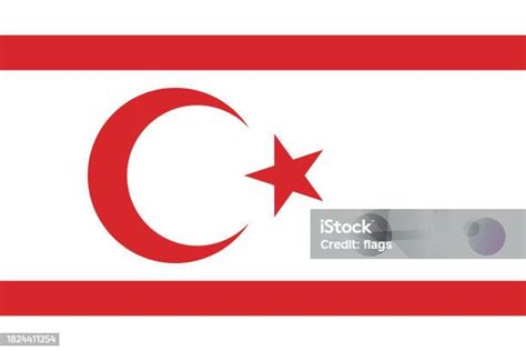 북키프로스의 국기 플래그 아이콘입니다 표준 색상 표준 크기 사각형 플래그입니다 컴퓨터 일러스트레이션 디지털 일러스트레이션 벡터