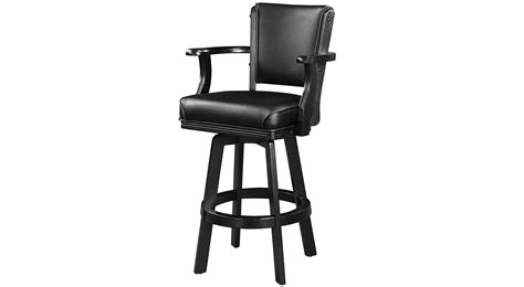 Swivel Bar Stool With Back And Arm Rests In Black Discount Pool Tables