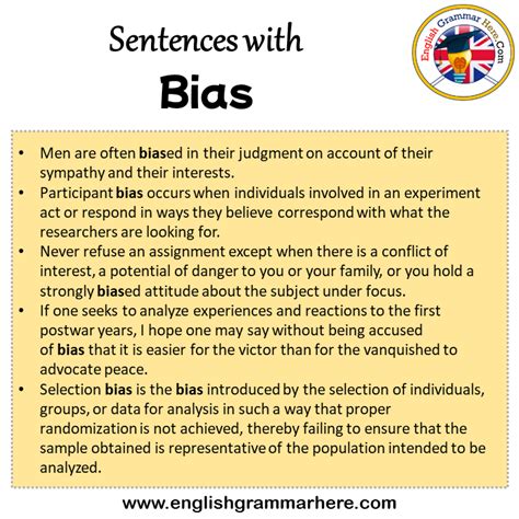 Sentences With Bias Bias In A Sentence In English Sentences For Bias English Grammar Here