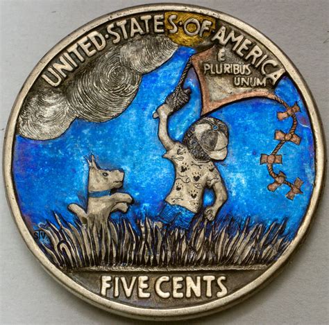 Детство макросъемка монета Hobo Nickel Hand Engraved смешные картинки и другие