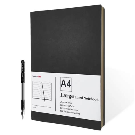 A4 Notebook 400 Lined Pages Soft Leather Cover Notebookpost