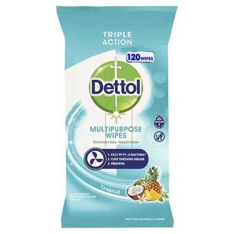 Dettol Multipurpose Wipes Tropical 120 Pack Allcare Warehouse