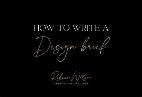 How To Write A Design Brief Rebecca Watson Design Agency