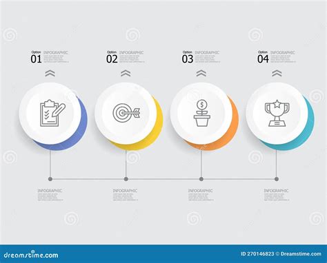 Horizontal Steps Timeline Infographic Element Vector Illustration 270146790