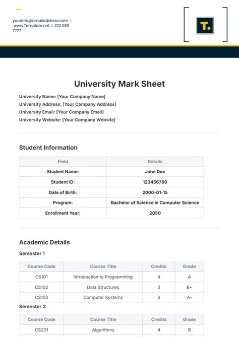 Free Mark Sheet Templates To Edit Online