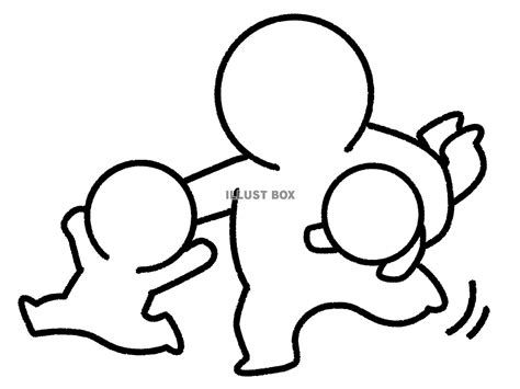 無料イラスト やんちゃな子供を捕まえる棒人間