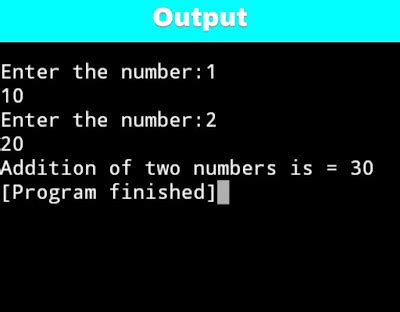 CodeForHunger C Program To Print Addition Of Two Numbers
